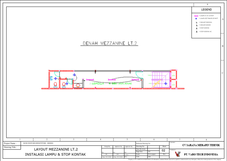 LAYOUT MEZZANINE LT.2 INSTALASI LAMPU & SK-02 | PDF