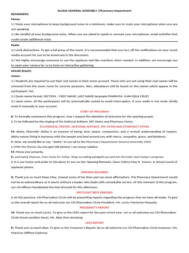 general assembly script | PDF