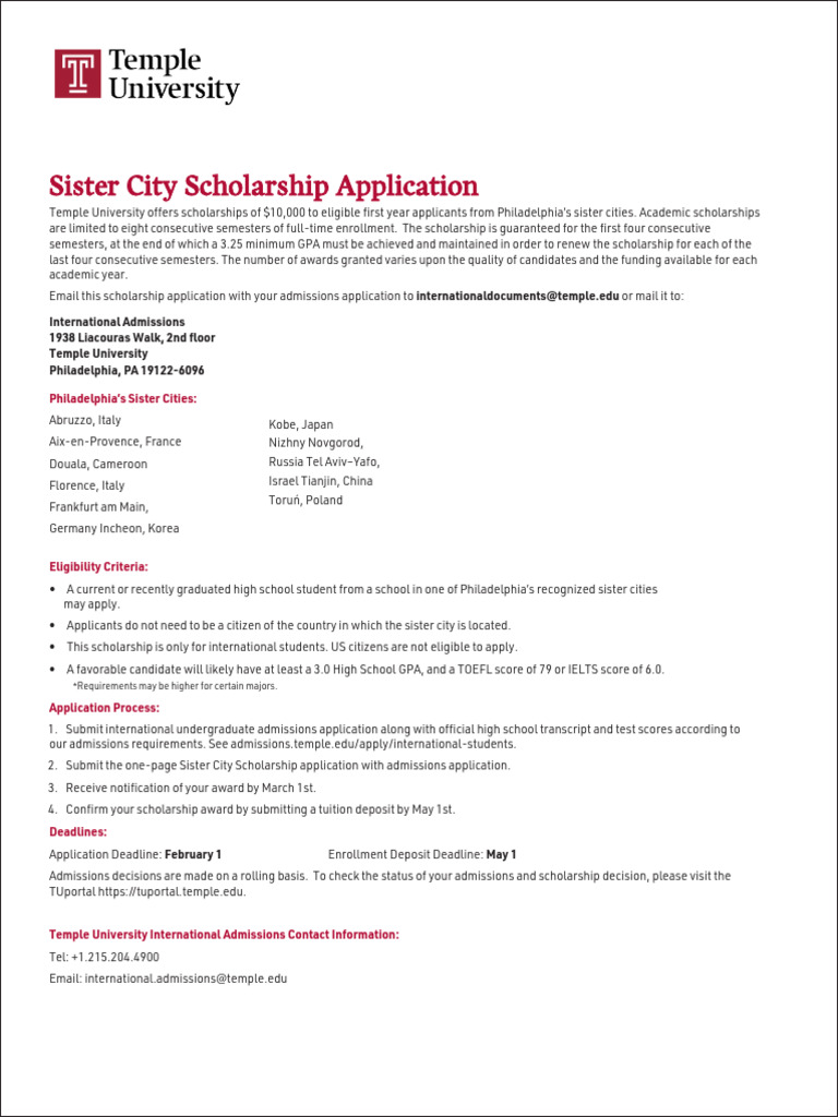 Sister City Application 2021 | PDF | United States Postal Service