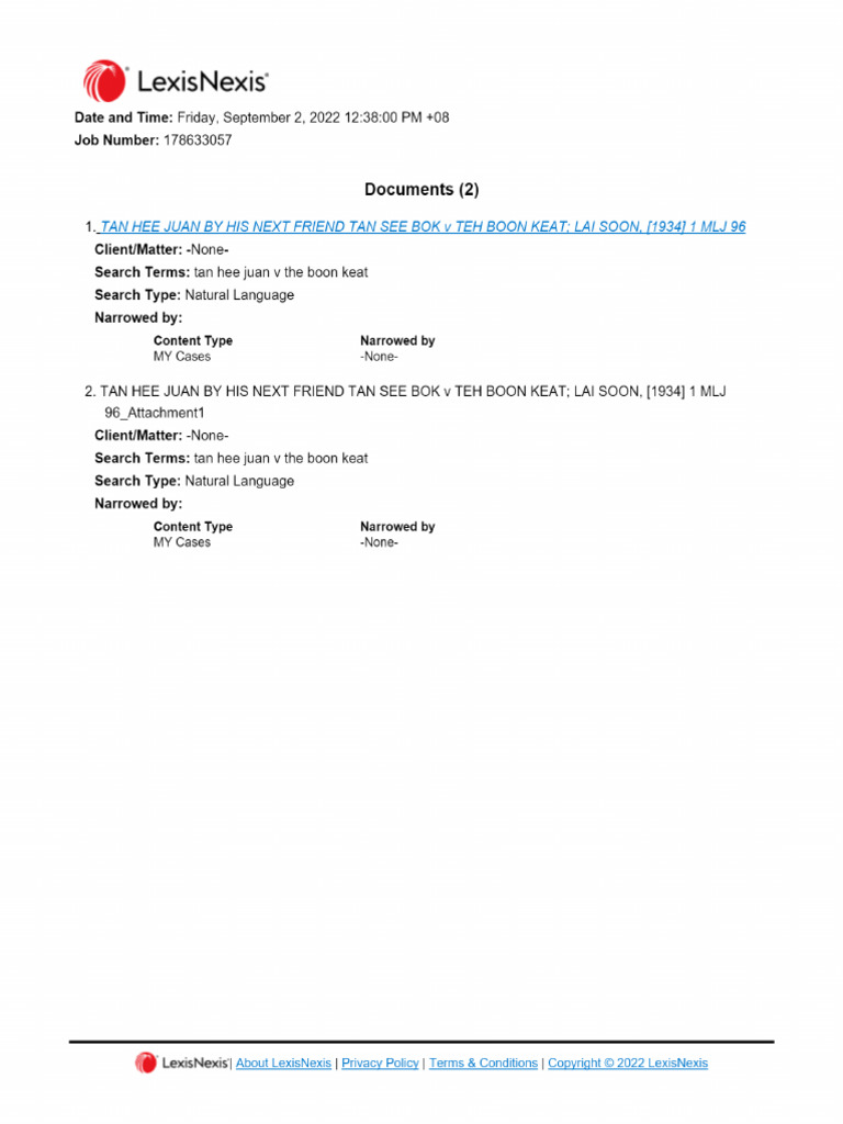 TAN HEE JUAN vTEH BOON KEAT (1934) 1 MLJ 96 (GROUP 5) | PDF