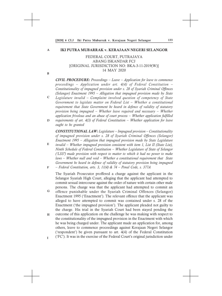 CLJ - 2020 - 6 - 133 - Maralib1 (IKI PUTRA) | PDF | Crimes | Crime & Violence