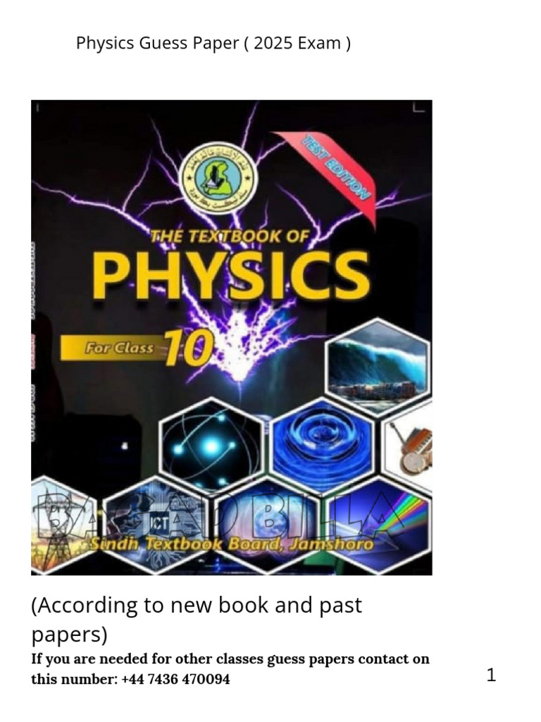 CLASS 10th Physics Target Paper 2025 PDF | PDF | Sound | Waves