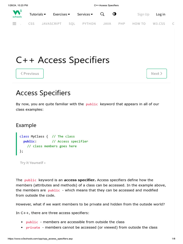 C++ Access Specifiers | PDF | Php | Bootstrap (Front End Framework)