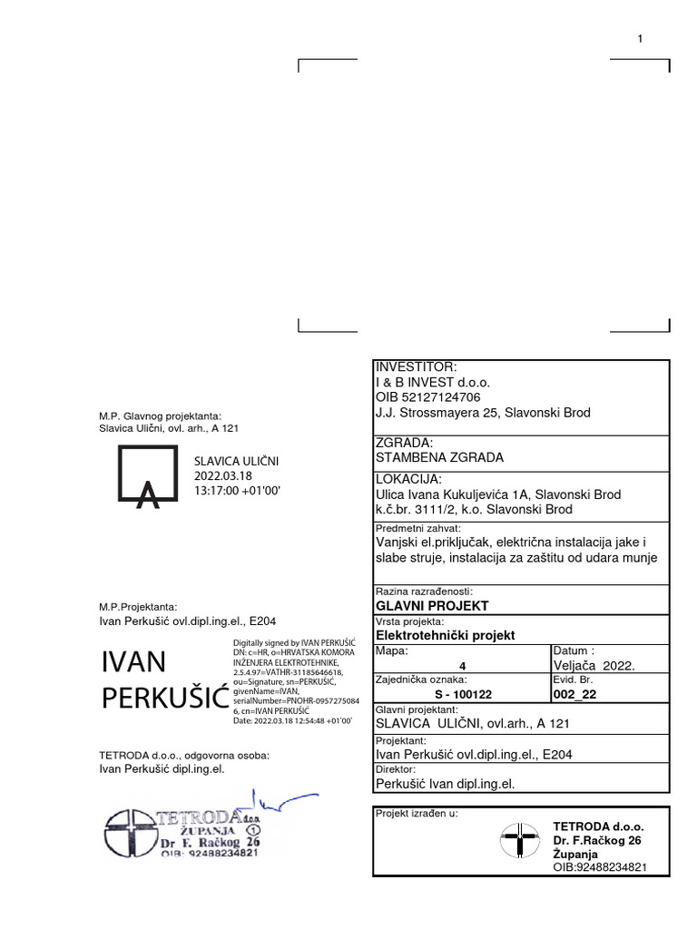 Mapa - 4 - Projekt ELEKTROINSTALACIJA - I&B Invest | PDF