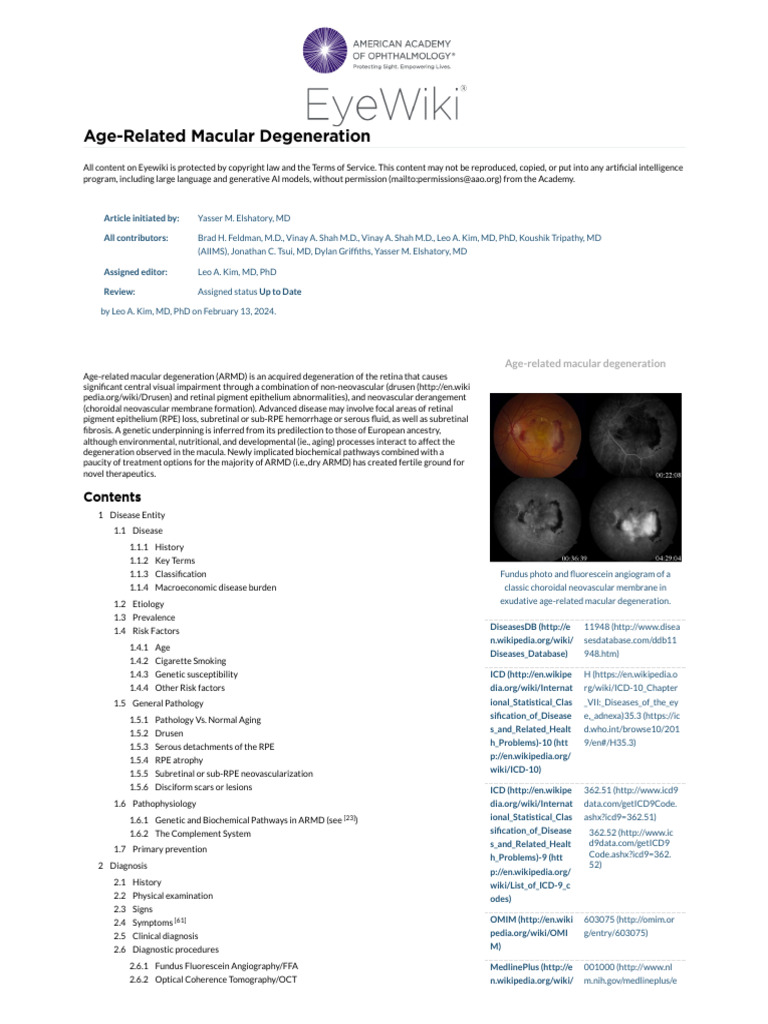 Age-Related Macular Degeneration - EyeWiki | PDF | Human Diseases And ...