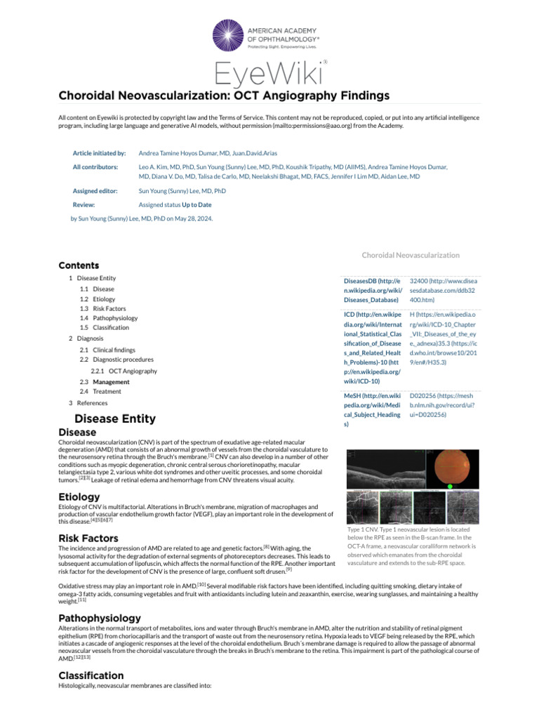 Choroidal Neovascularization_ OCT Angiography Findings - EyeWiki | PDF | Retina | Human Eye