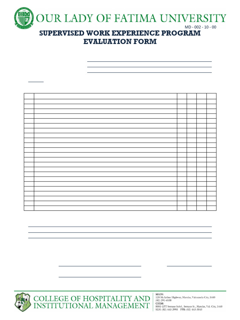 SWEP Evaluation Form HMD | PDF