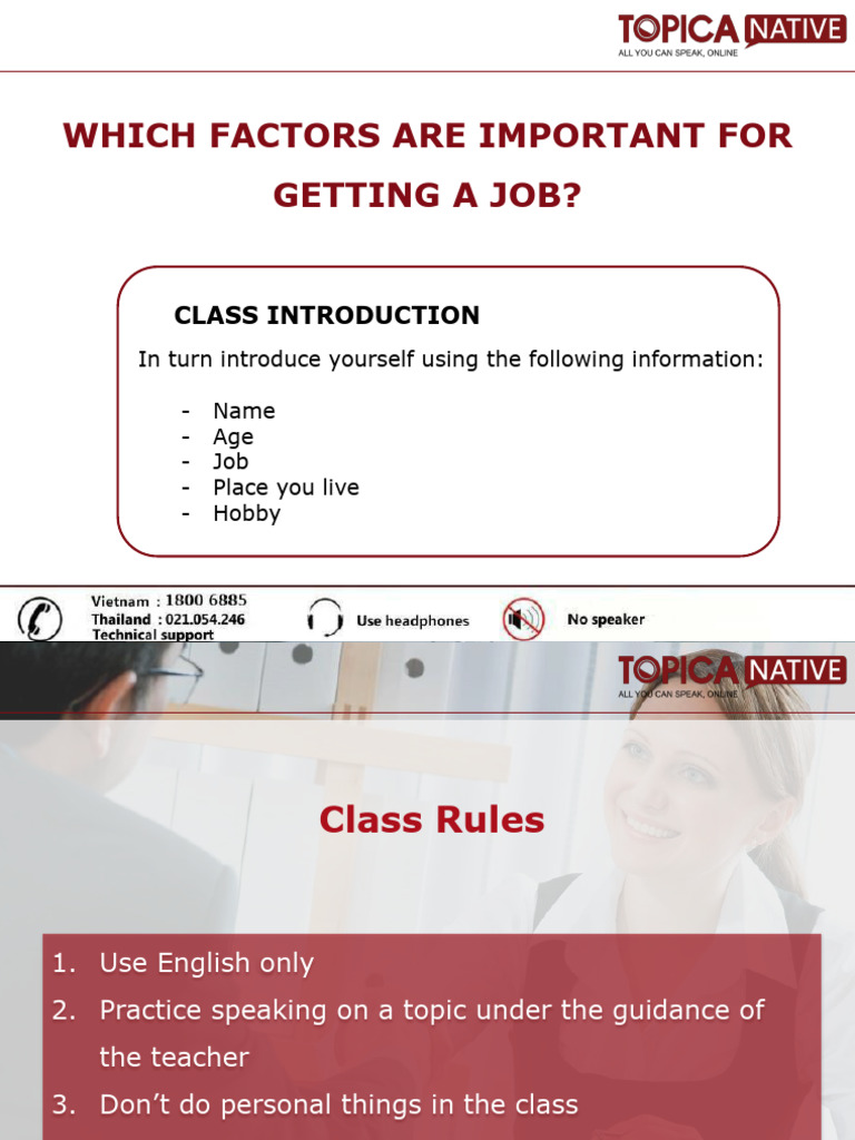 Job Factors Class Activity Guide | PDF