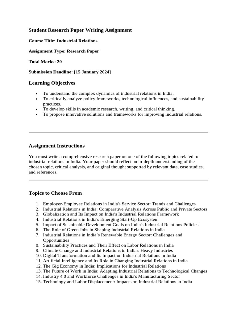 Research Paper Assginement | PDF | Sustainability | Critical Thinking