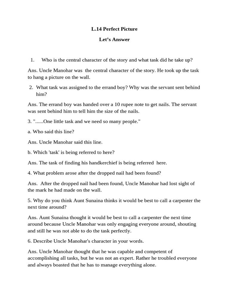 G4 L14 Perfect Picture | PDF