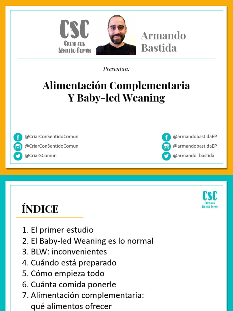 Alimentación Complementaria BLW - CSC | PDF | Alimentos | Vegetales