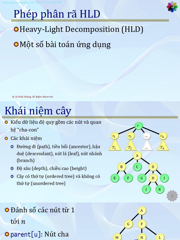 Heavy-Light Decomposition (HLD) Một số bài toán ứng dụng | PDF