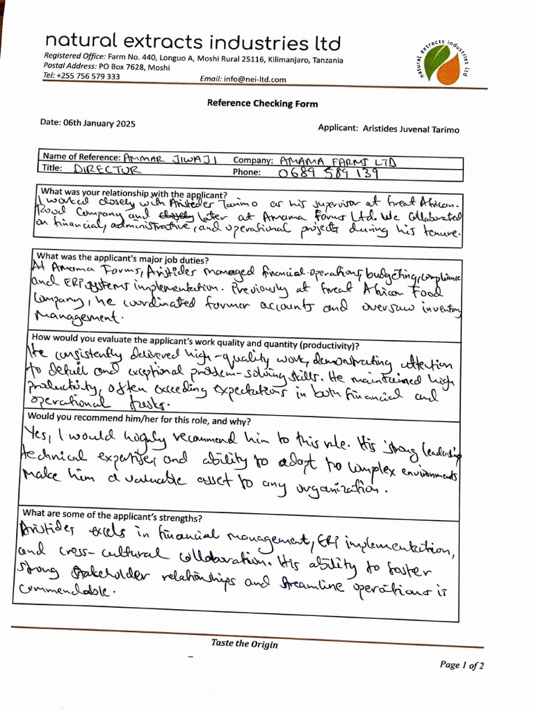 Tarimo's Refference | PDF