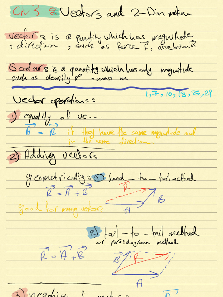 Note 3 Jan 2025 | PDF | Euclidean Vector | Classical Mechanics