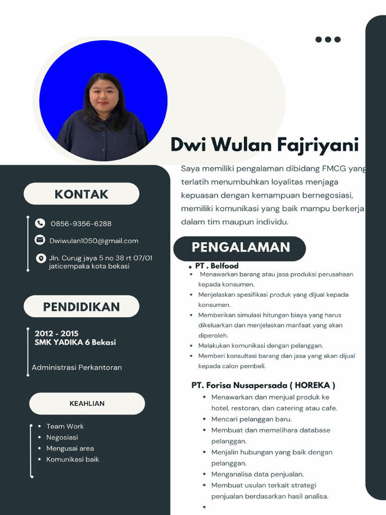 CV Dwi Wulan Fajrina | PDF