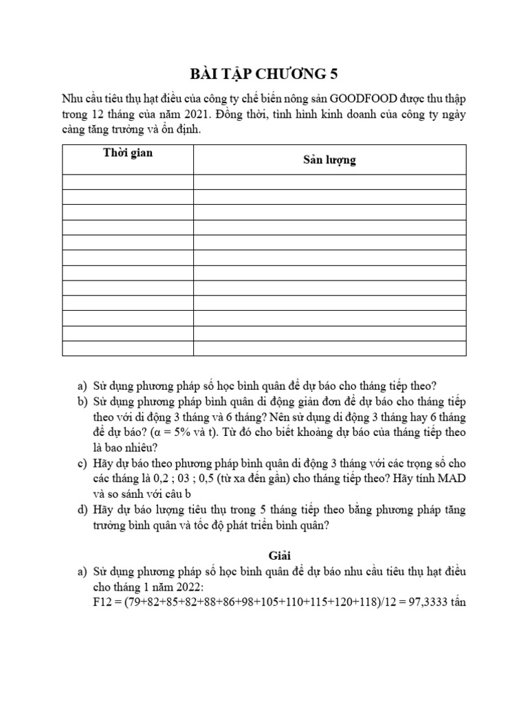 BT CHUONG 5 | PDF