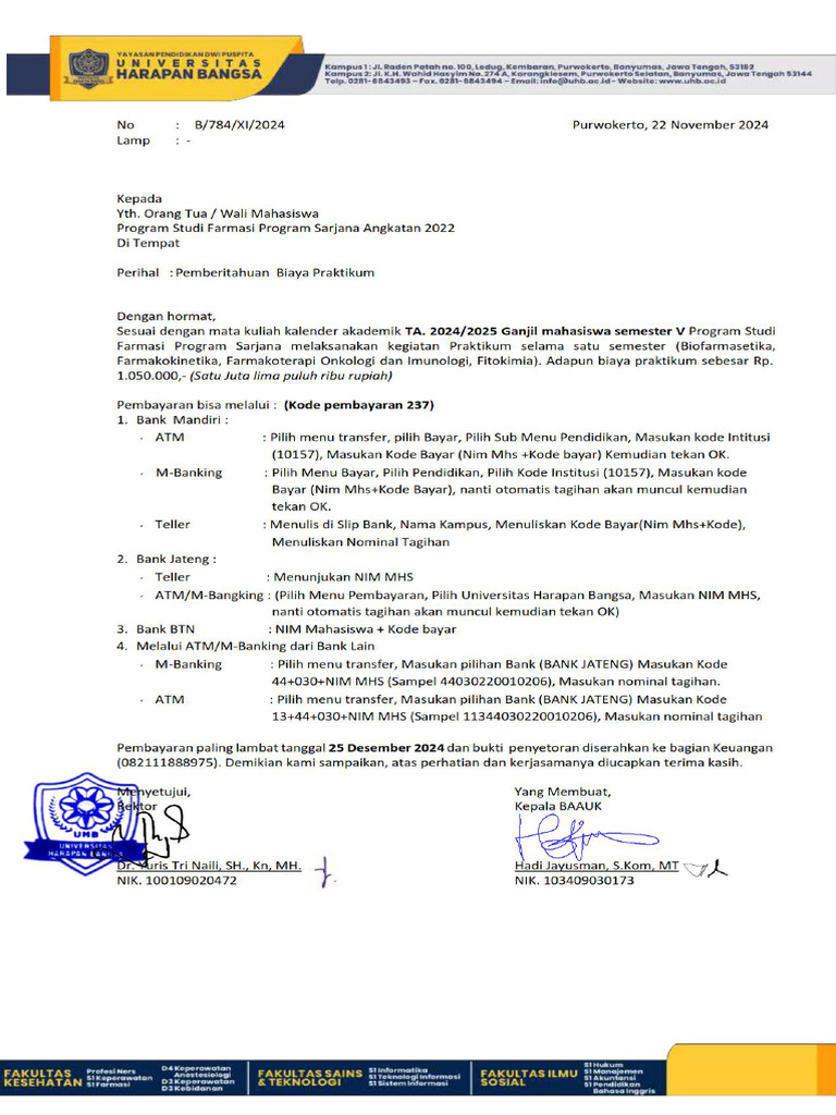 PRAKTIKUM S1 Farmasi Ganjil 2024-2025_Sem5 | PDF