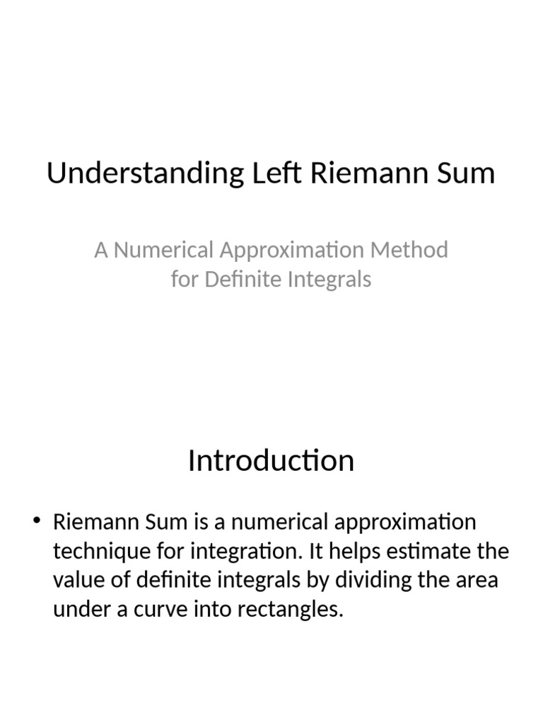 Left Riemann Sum Presentation | PDF