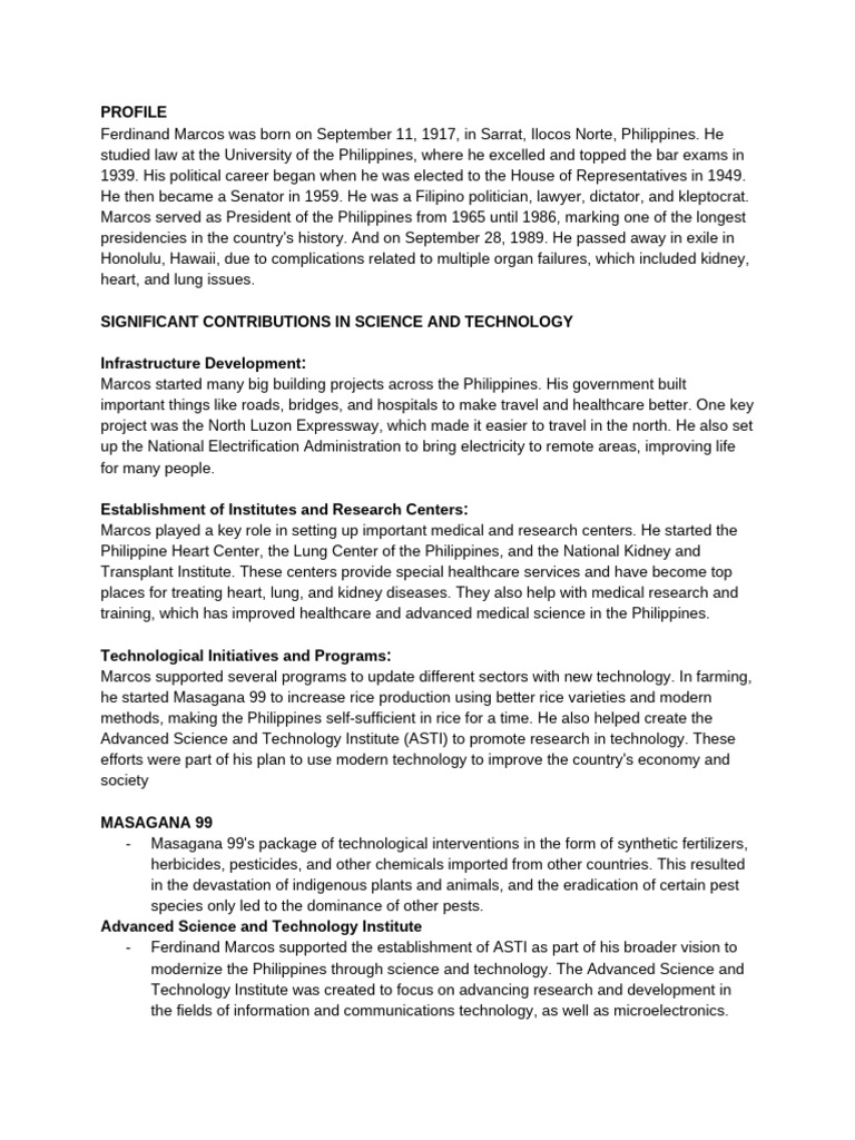 Marcos' Legacy: Achievements and Controversies | PDF | Human Rights