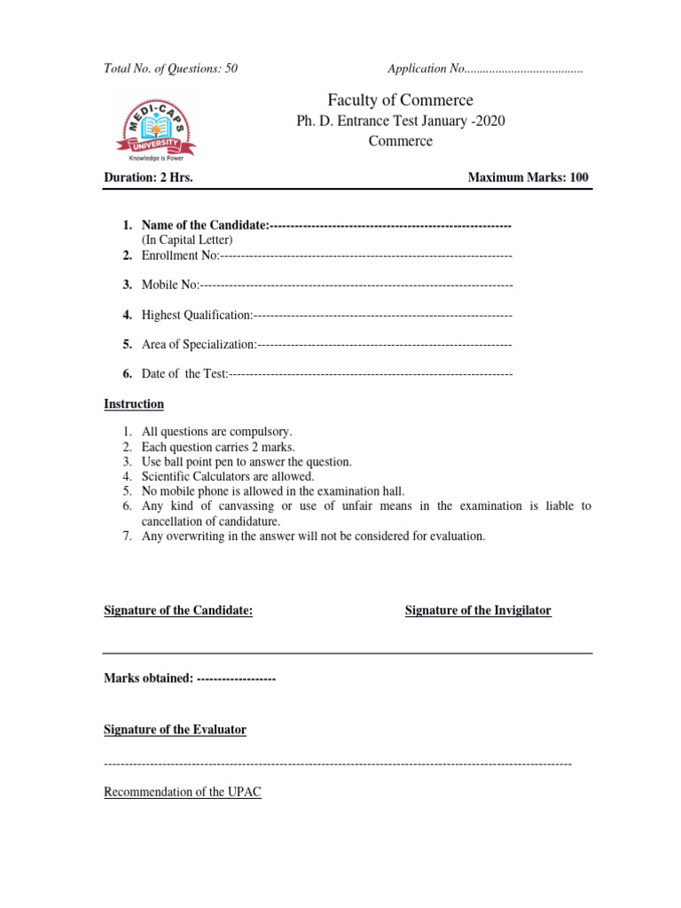 Commerce Paper | PDF | Reason | Information