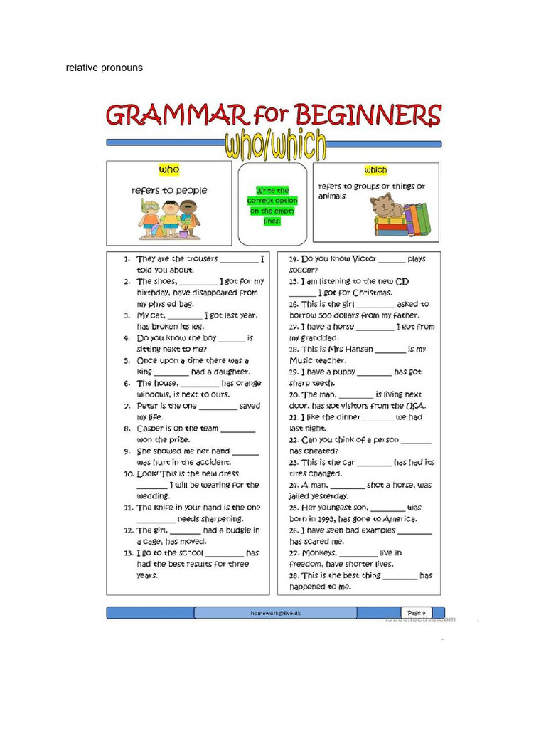 Relative Pronouns | PDF