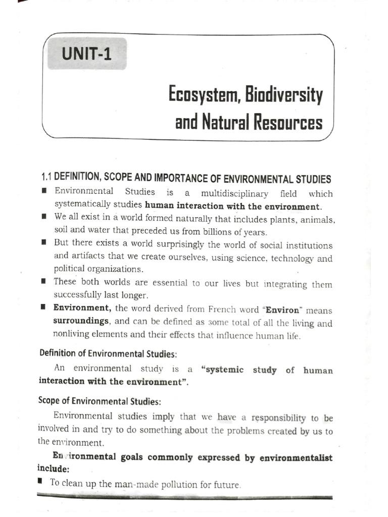 Sem1- Environmental Studies | PDF