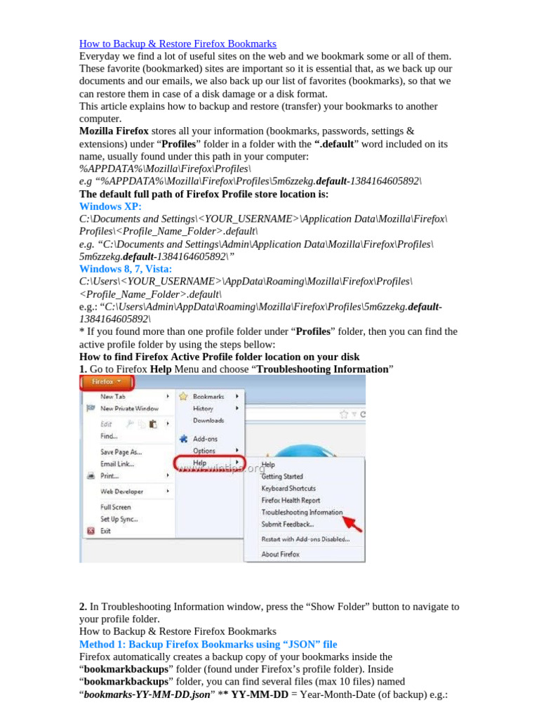 How to Backup & Restore Firefox Bookmarks 1 | PDF | Computer File | Backup How to Backup & Restore Firefox Bookmarks 1 | PDF | Computer File | Backup
