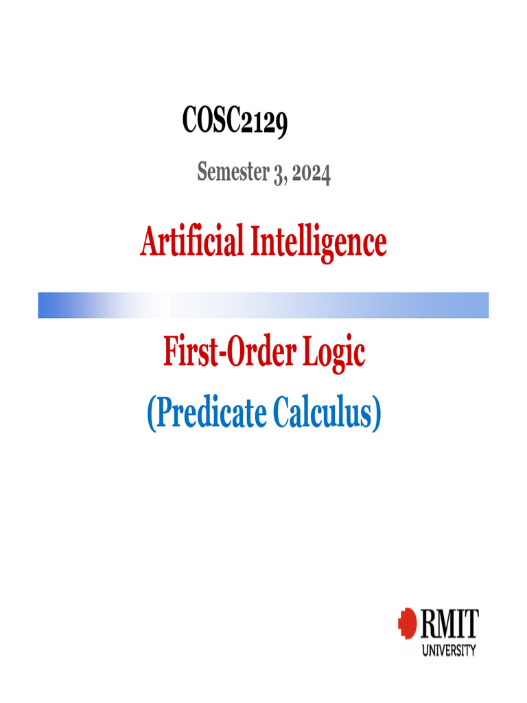 Ai Lecture 05 Fol Pdf Interpretation Logic First Order Logic
