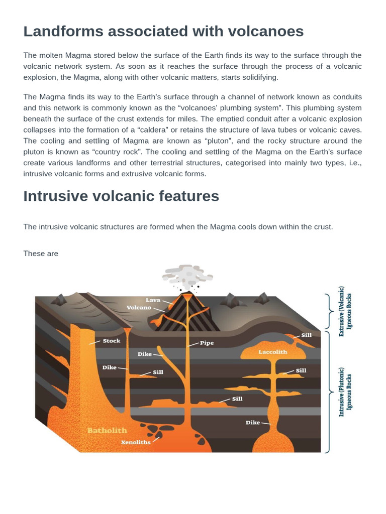 Volcanic landforms | PDF | Volcano | Lava