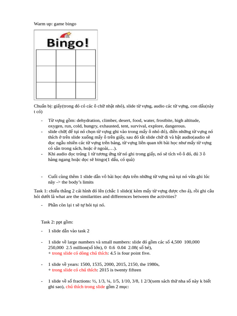 Warm Up + Task 1,2 | PDF