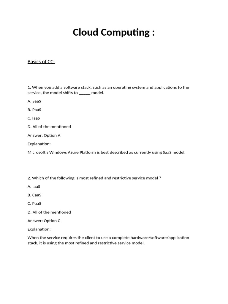 2 - Cloud Computing Final | PDF | Cloud Computing | Software As A Service