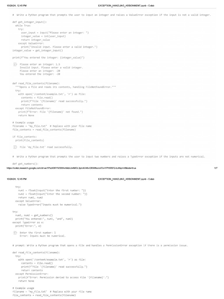 Exception Handling | PDF