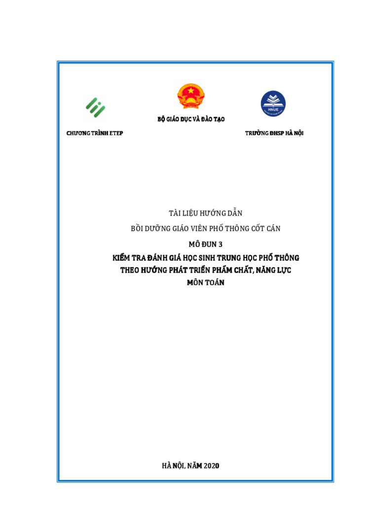 784442558 Tai liệu đọc Mo đun 3 mon Toan cấp THPT | PDF