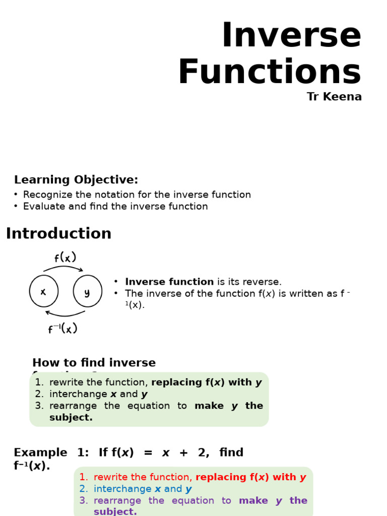 Lesson 2 Inverse Functions | PDF