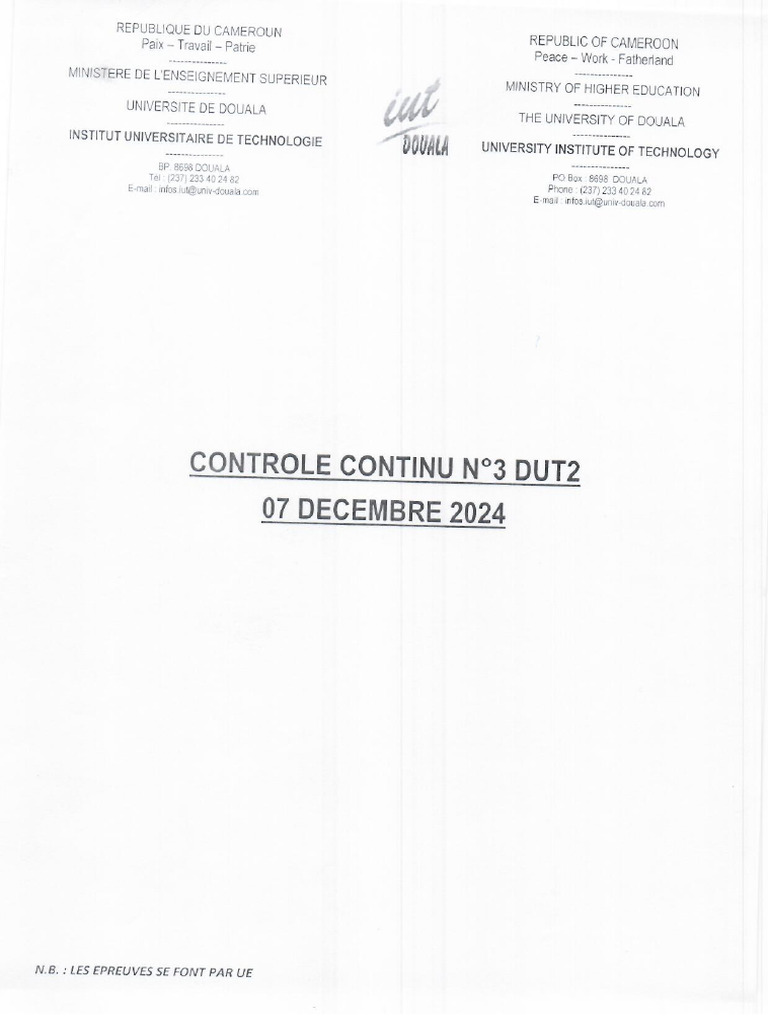 EDT CC N°3 DUT2 SEM3_24-25 | PDF