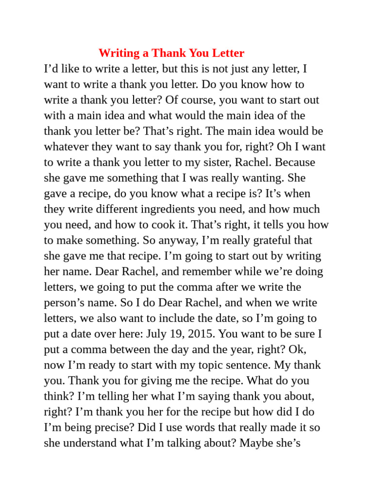 Thank You Letter Writing Guide | PDF