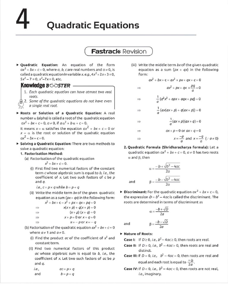 Quadratic Equations (1) | PDF