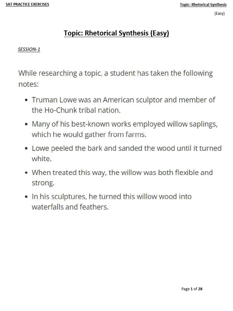 Rhetorical Synthesis (Easy) | PDF