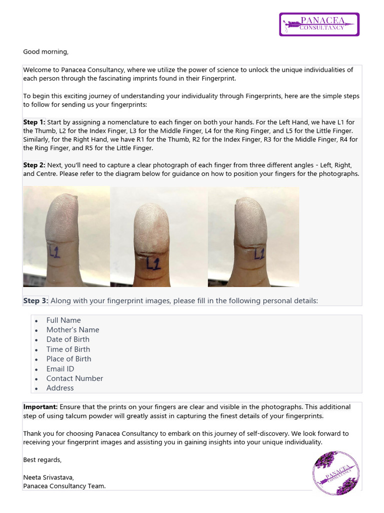 How To Take Fingerprint | PDF