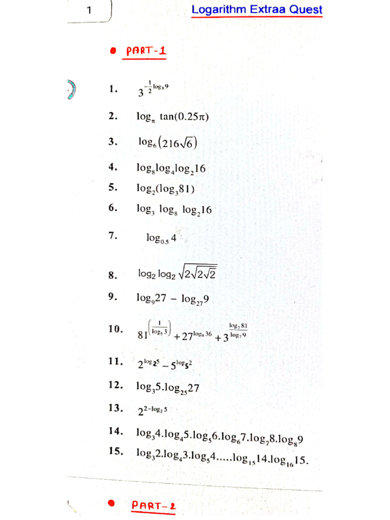 Logarithm Practice | PDF