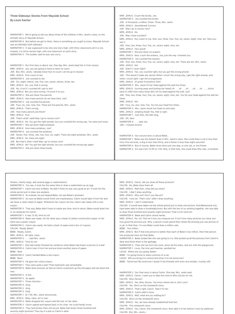 Three Sideways Stories From Wayside School 2 | PDF