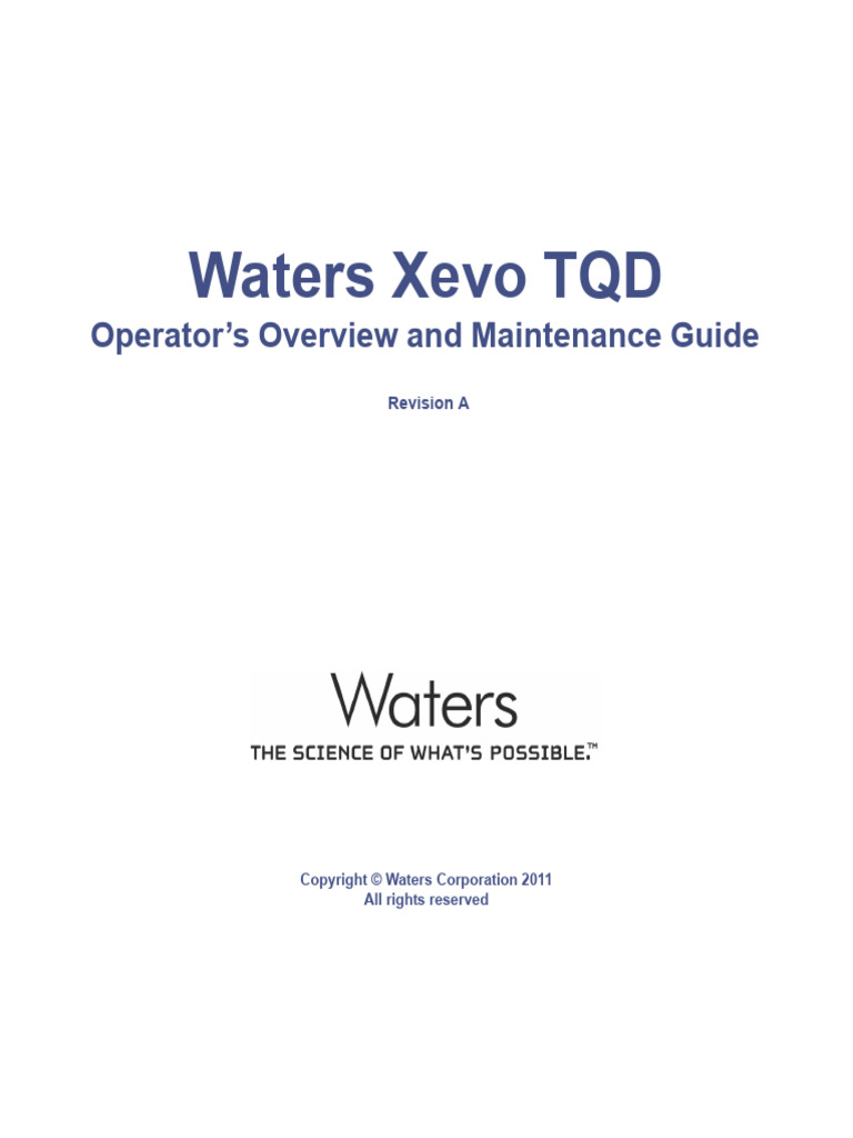 Xevo TQD | PDF | Electrospray Ionization | Mass Spectrometry