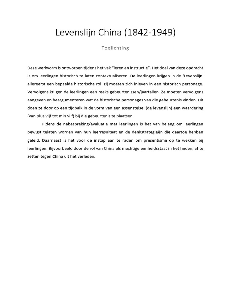 China - Levenslijn 1842-1949 | PDF