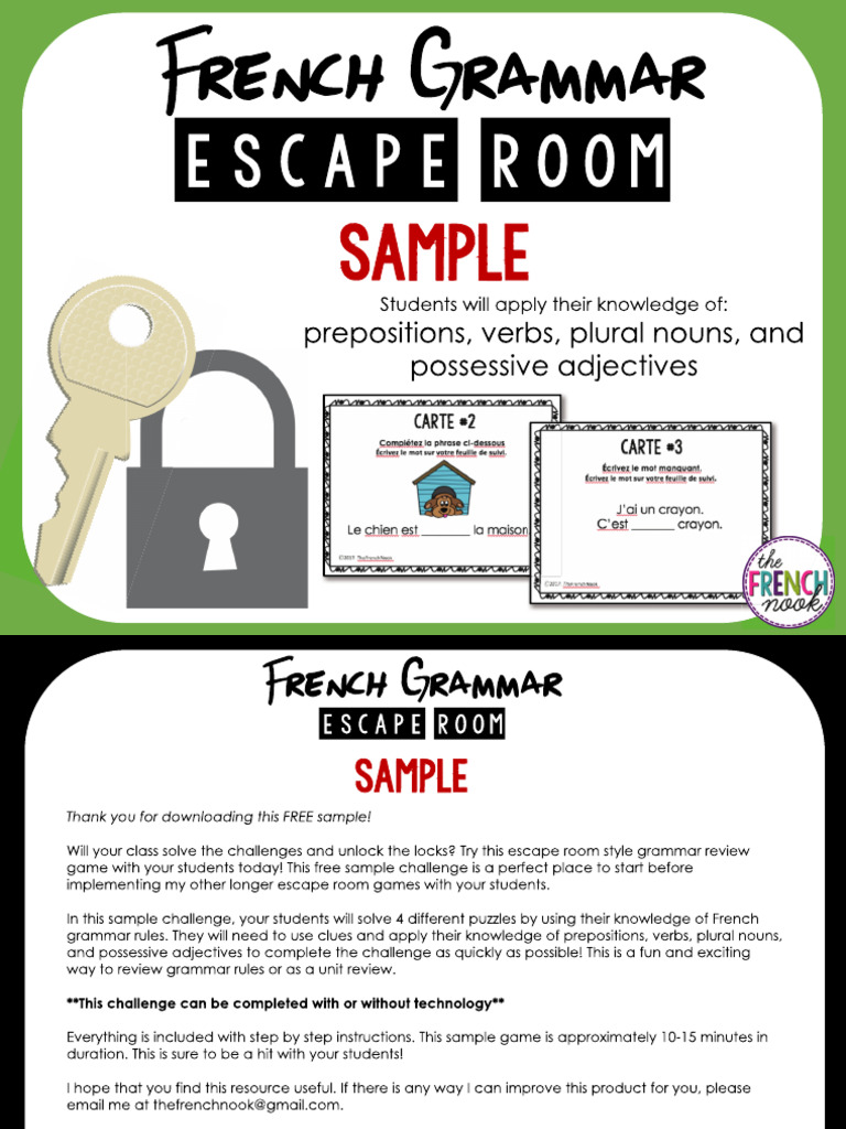 Grammaire Escaperoom | PDF | Computing