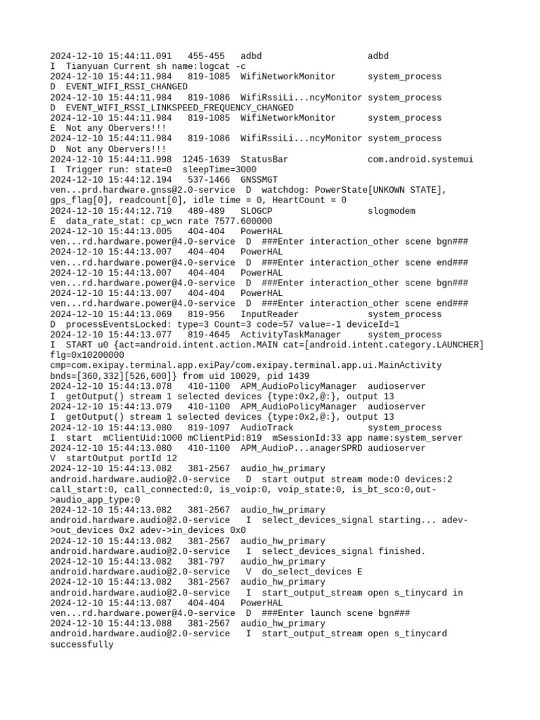Adb Logs | PDF | Computer Architecture | Information Technology