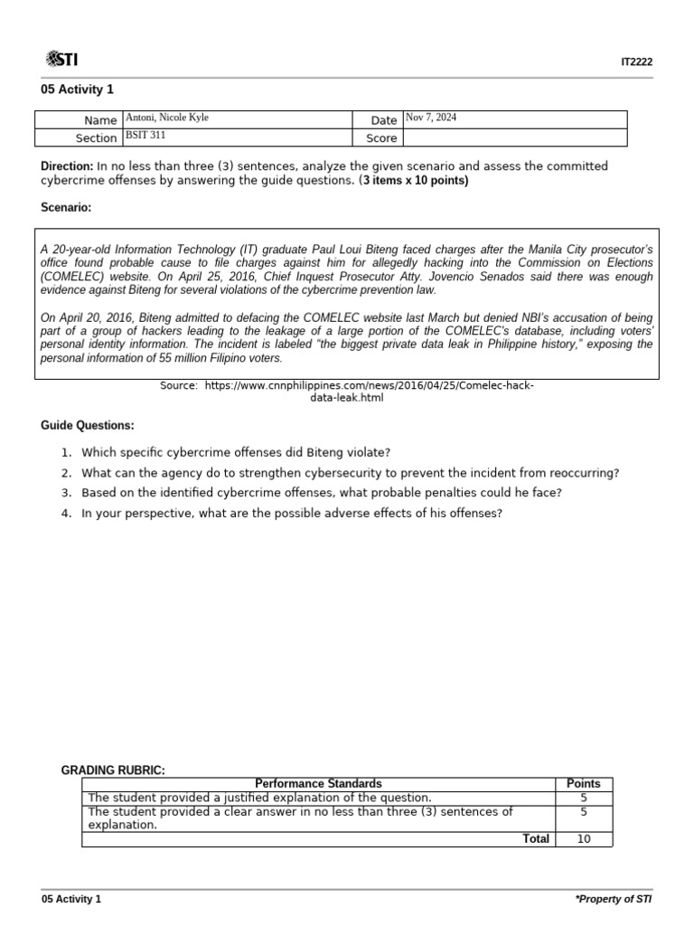 05 Activity 1 | PDF