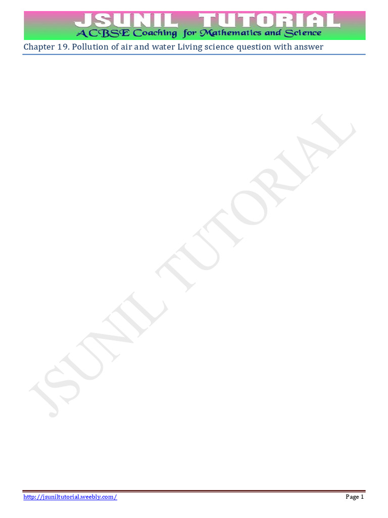 8th Pollution of Water and Airliving Science Solution | PDF | Water ...