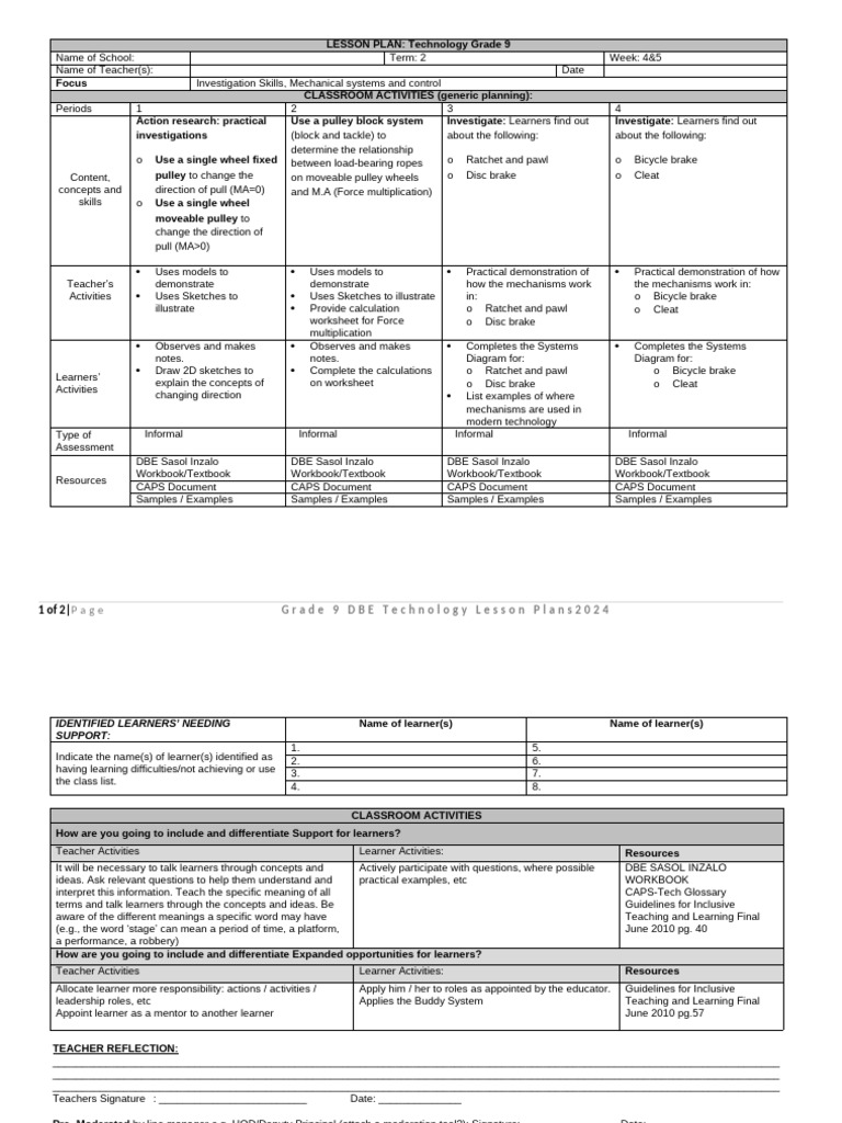 Grade 9 Term 2 Lesson WEEK 4&5 OF 2024 | PDF | Teachers | Learning