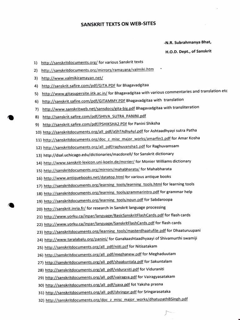 Sanskrit Websites | PDF