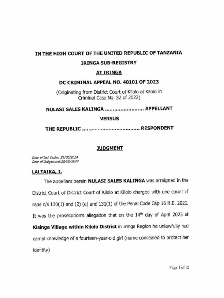 Saduni - Giving Money To Daughter Cannot Constitute Rape HC 2025 | PDF